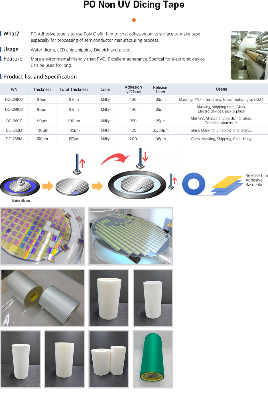 PO Non UV Dicing Tape :: dcictech